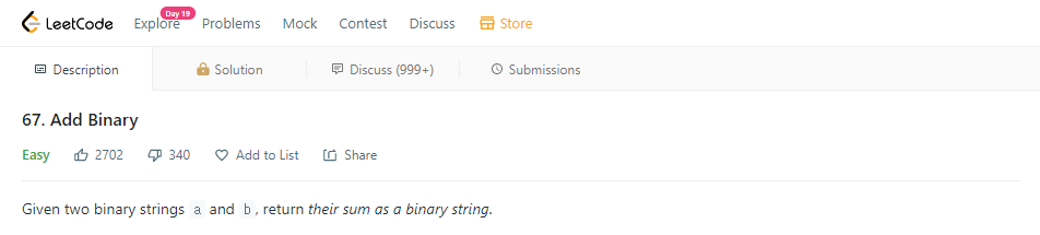 Leetcode Add Binary Javascript